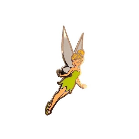 Disney | Jewelry | Disney Fairies Tinkerbell Enamel Pin Green Dress ...